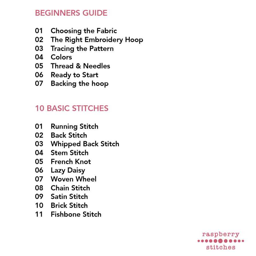 Little Stitchy Guide - Learn the basics of embroidery EN + DE – Raspberry Stitches Shop